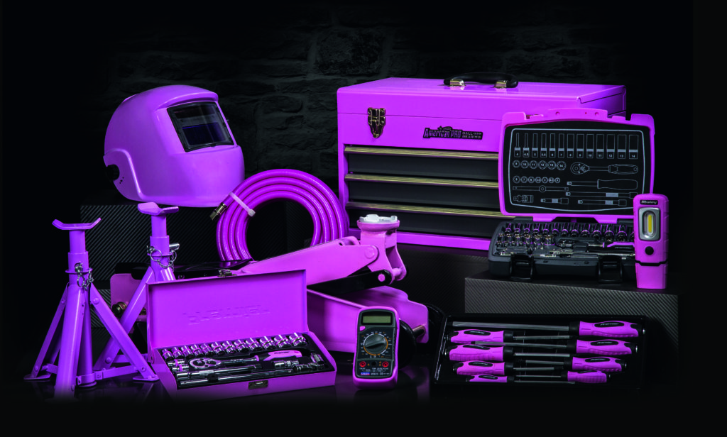 Pink Tools edit with axle stands - Professional Motor Mechanic